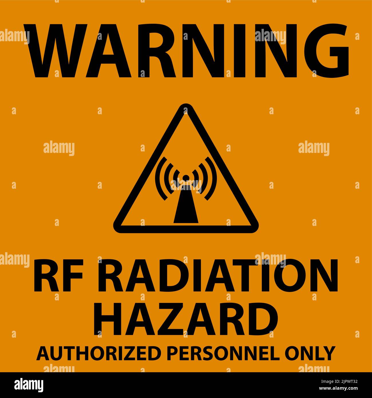 Warning RF Radiation Hazard Authorized Only Sign On White Background ...