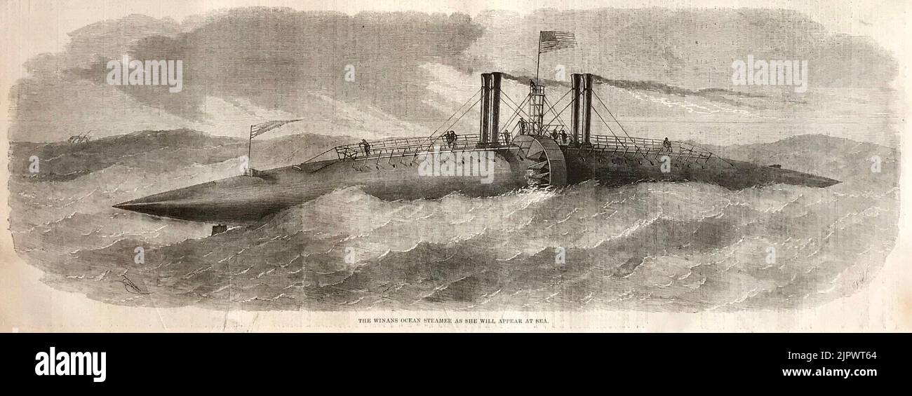 The Winans Ocean Steamer as she will appear at sea - ILN 1858 Stock ...
