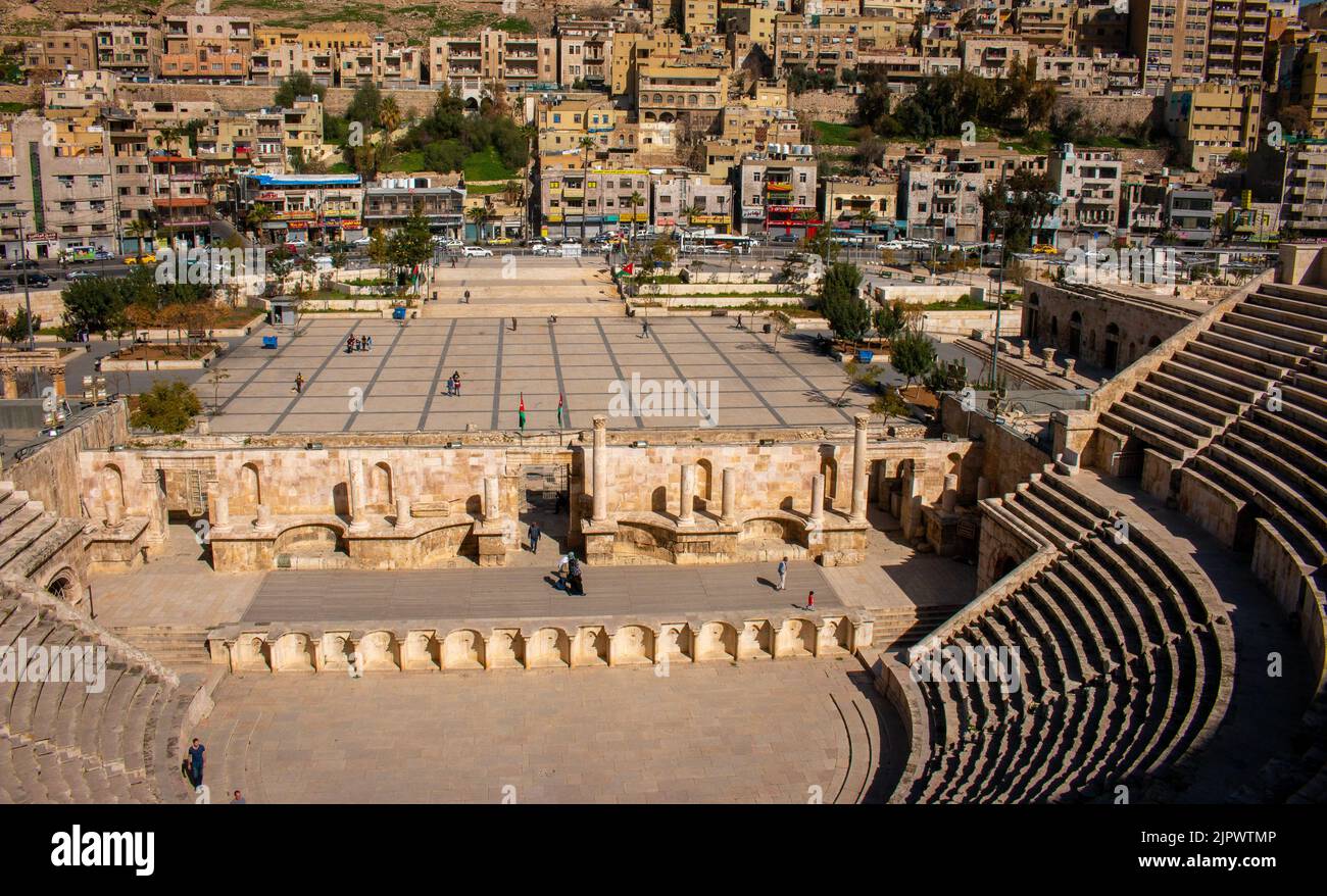 Amman, Jordan, March the 3rd 2018, An ancient roman amphitheater in the ...