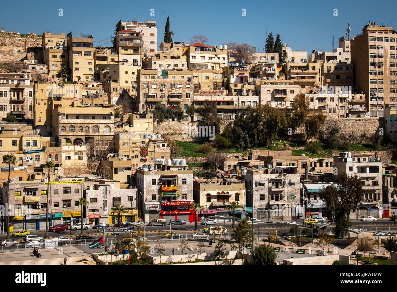 Amman, Jordan, March the 3rd 2018. The view of the city from the top of ...