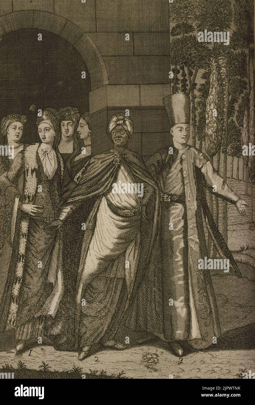 The women of the Sultan's harem go out in the Palace Garden, escorted ...