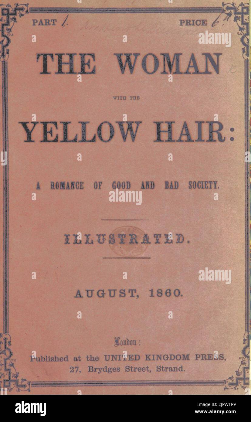 The Woman with the Yellow Hair - a romance of good and bad society ...