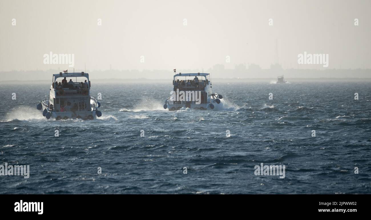 Hurghada, Egypt - August 29, 2021: Yacht tour on the Red Sea. Holidays ...