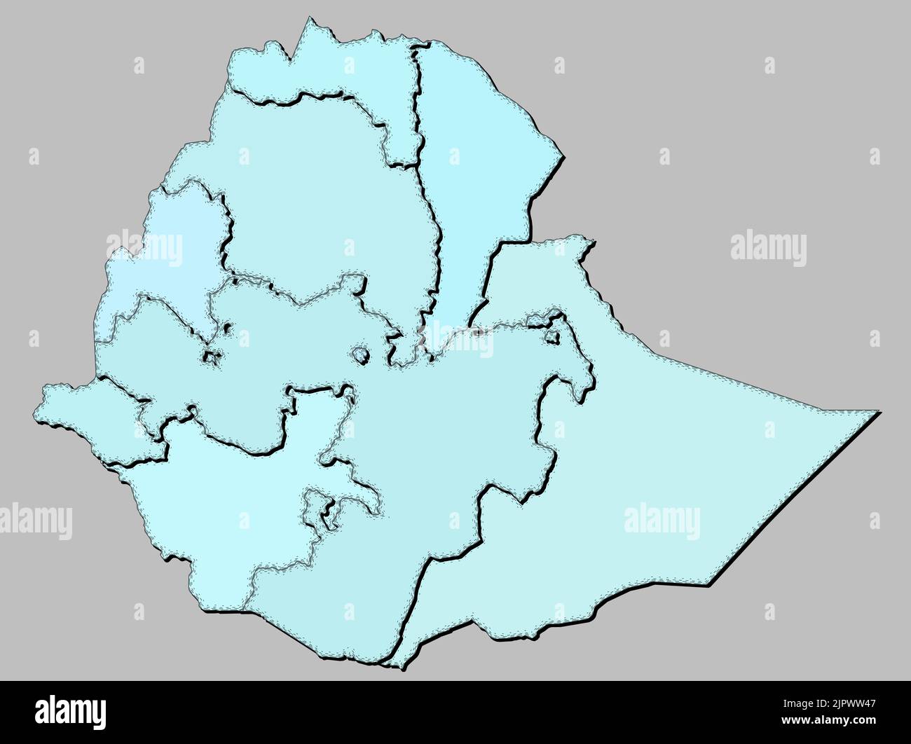 Map of Ethiopia with states isolated Stock Vector Image & Art - Alamy