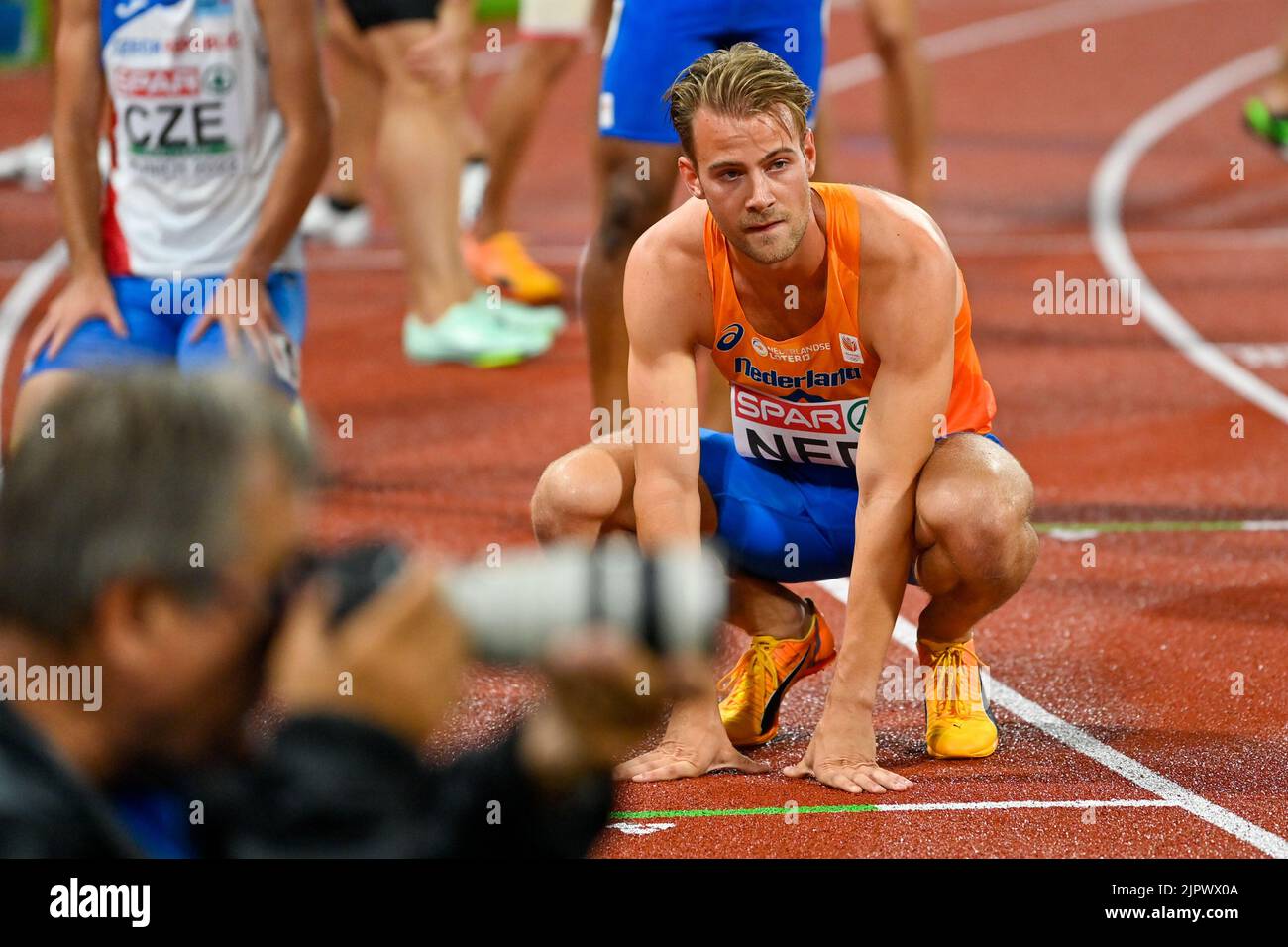 MUNCHEN, GERMANY - AUGUST 20: Jochem Dobber of the Netherlands looks ...