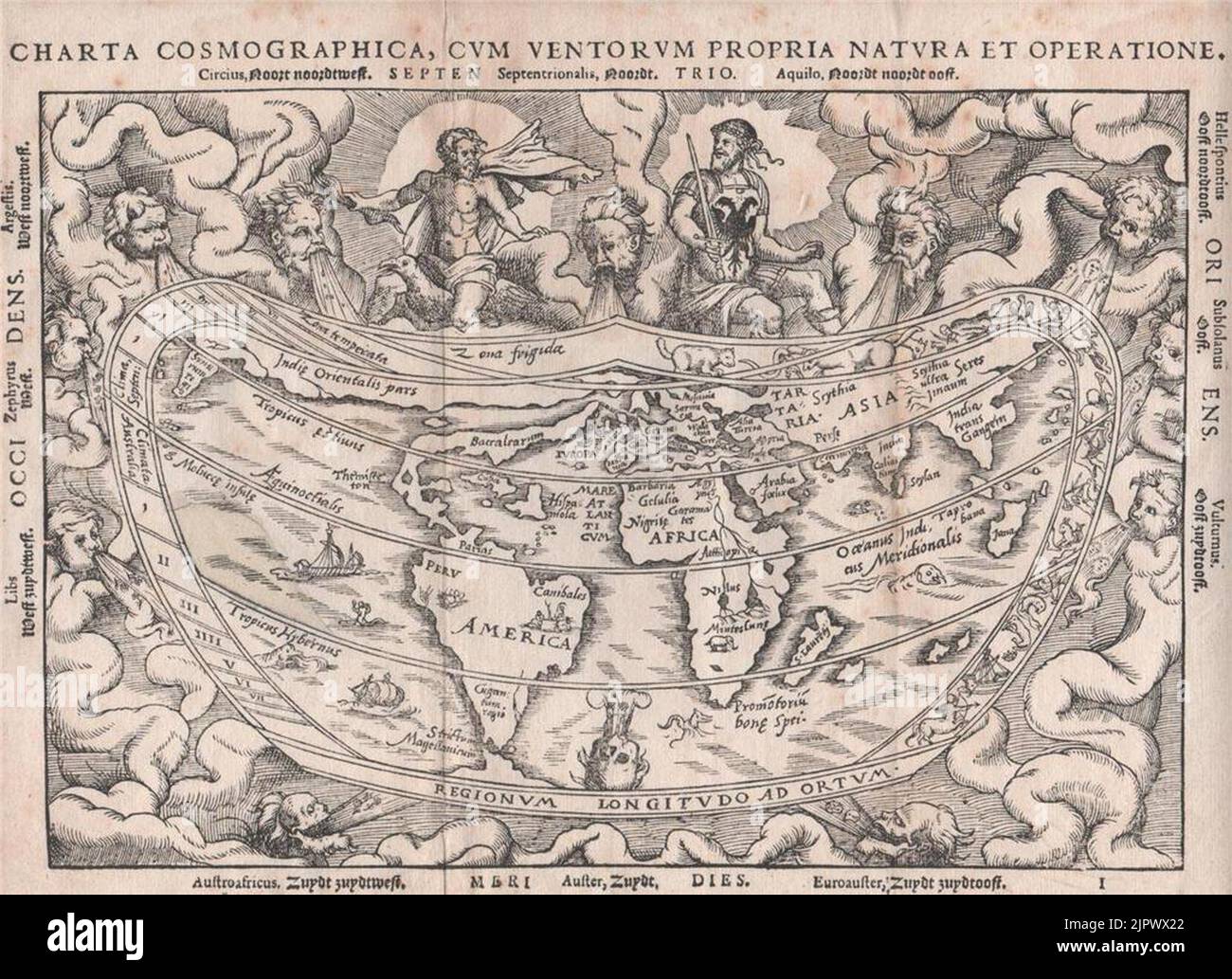 THE WORLD MAP, 1524 (and 1564) by Petrus Apianus Stock Photo - Alamy