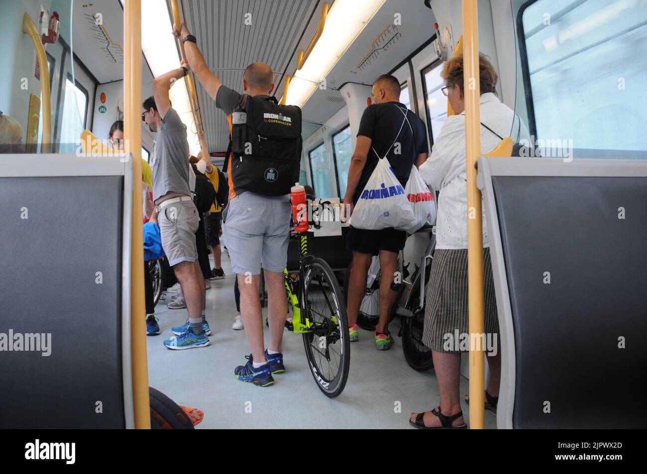 Copenhagen /Denmark/20 August 2022/ Danish métro train public transport ...