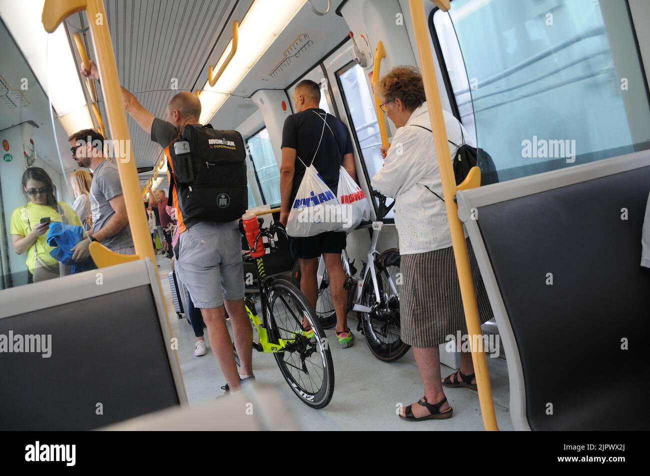 Copenhagen /Denmark/20 August 2022/ Danish métro train public transport ...