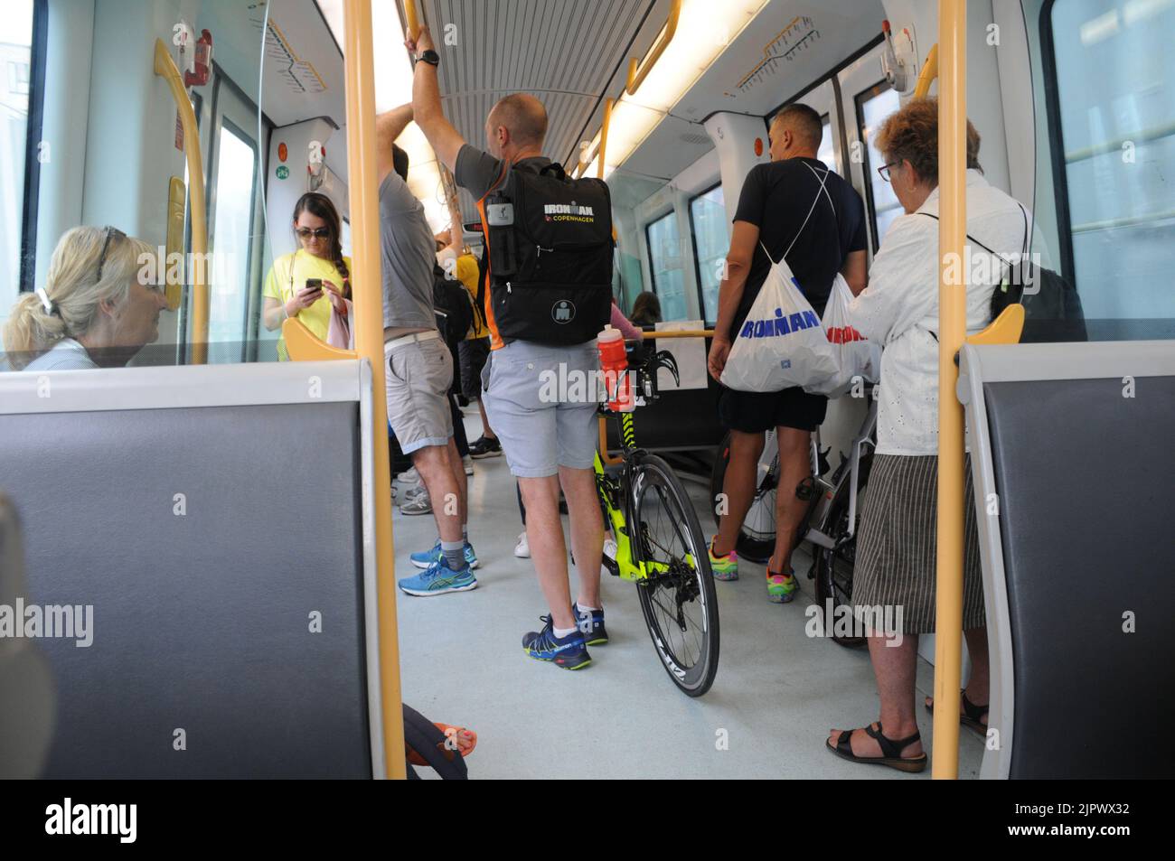 Copenhagen /Denmark/20 August 2022/ Danish métro train public transport ...