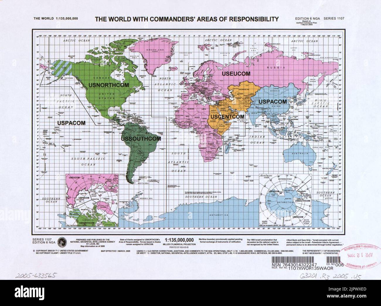 The world with commanders' areas of responsibility Stock Photo - Alamy