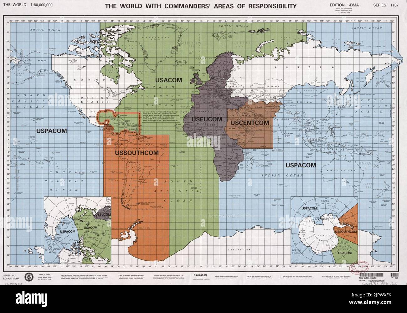 The world with commanders' areas of responsibility Stock Photo - Alamy