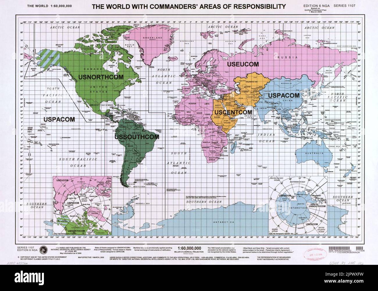 The world with commanders' areas of responsibility Stock Photo - Alamy