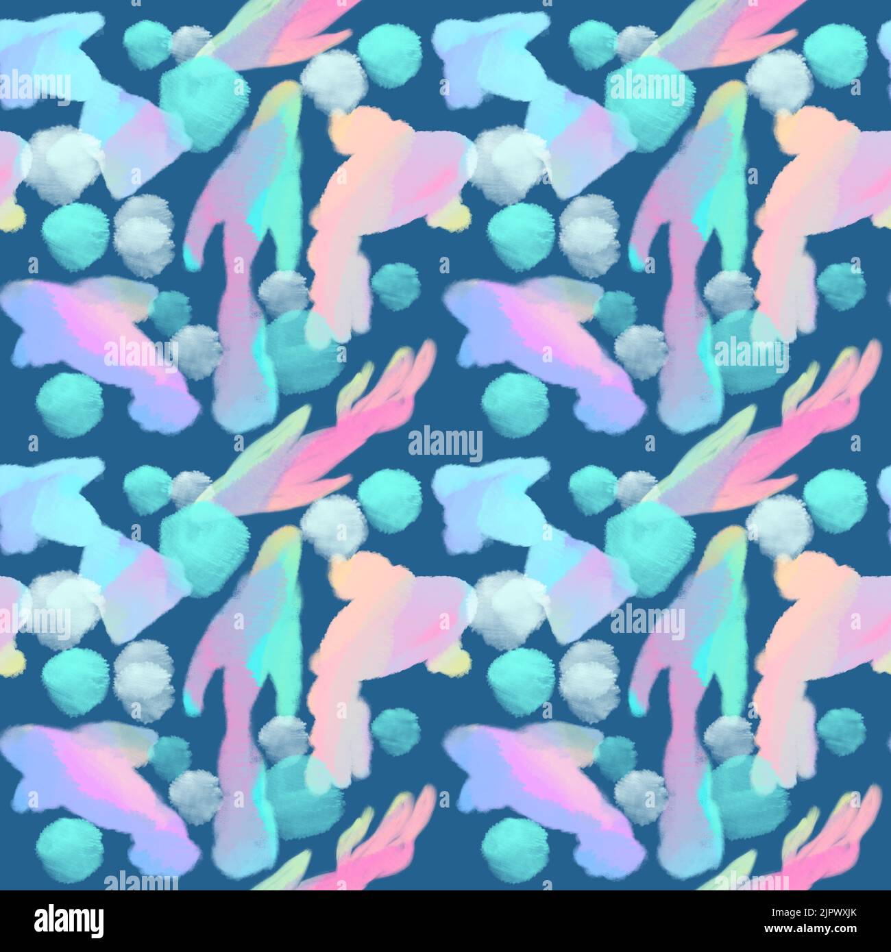 Seamless pattern with abstract fish. Magic background with mermaid ...
