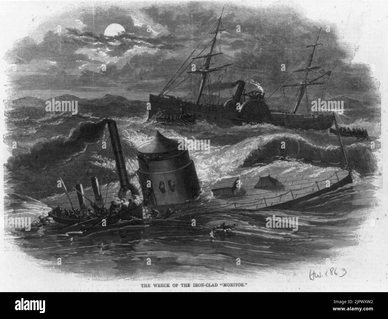 The Wreck of the Iron-clad ''MONITOR'' Stock Photo - Alamy