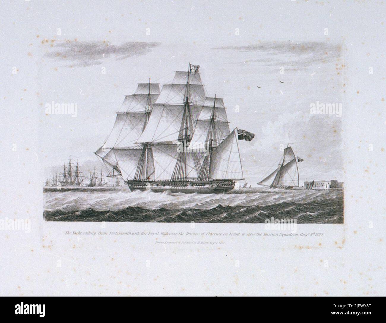 The Yacht ('Royal Sovereign') sailing from Portsmouth with Her Royal ...