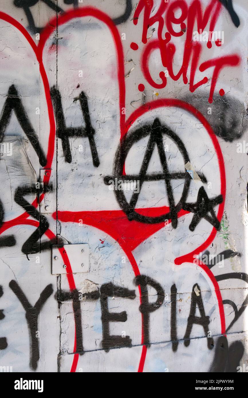 Athens graffiti anarchy hi-res stock photography and images - Alamy