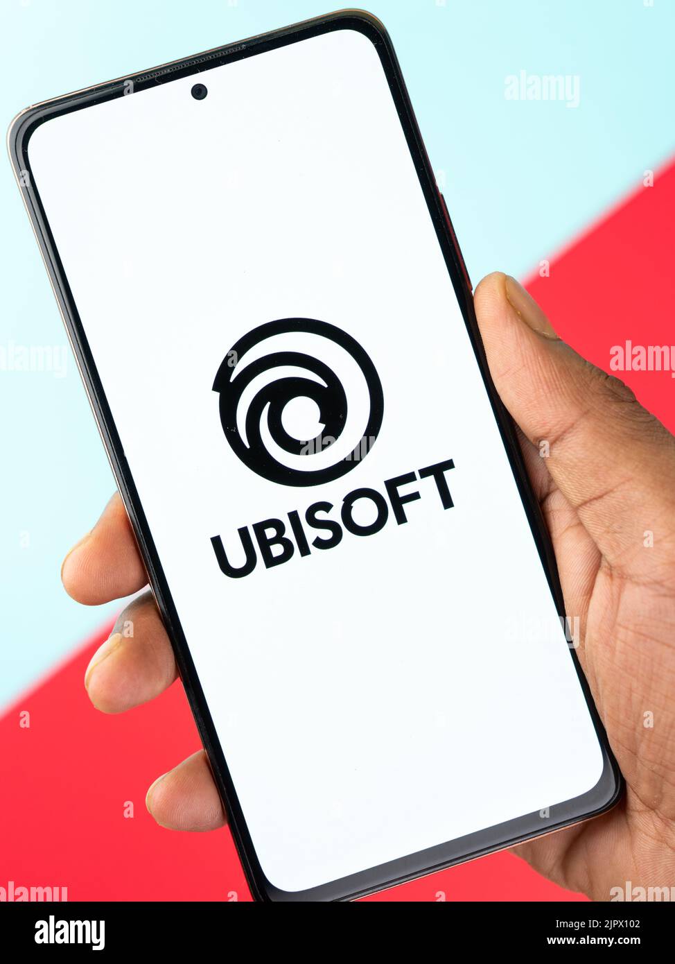West Bangal, India - April 20, 2022 : Ubisoft logo on phone screen ...