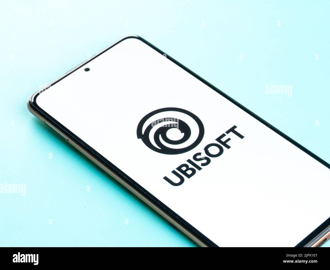West Bangal, India - April 20, 2022 : Ubisoft logo on phone screen ...