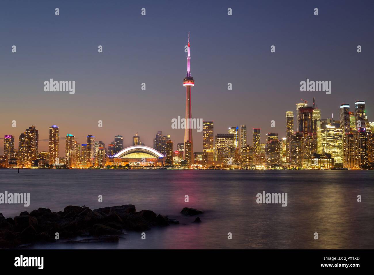 Toronto dusk night tower lights hi-res stock photography and images - Alamy