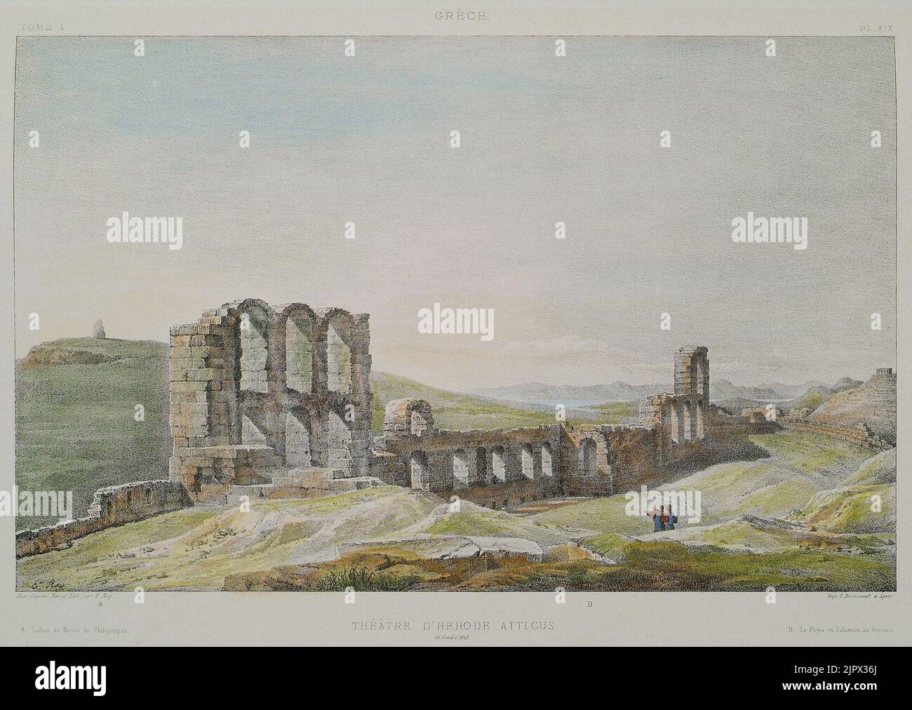 Théâtre d'Herode Atticus - Rey Etienne - 1867 Stock Photo - Alamy
