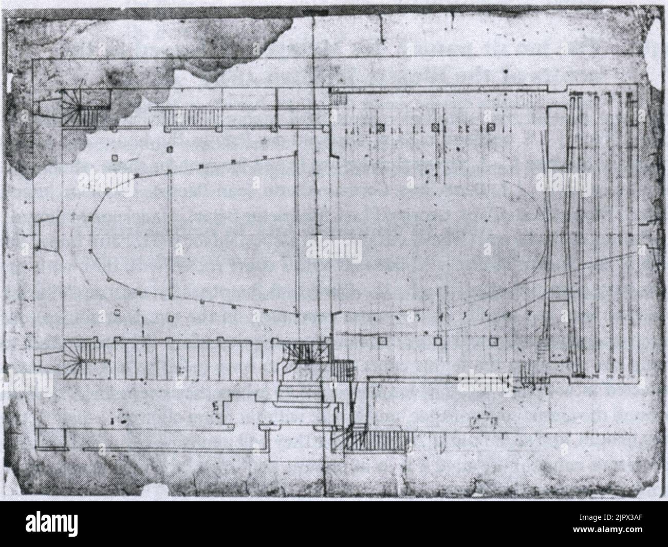 Théâtre du Palais-Royal 1673 - plan - WD Howarth 1997 p149 Stock Photo ...