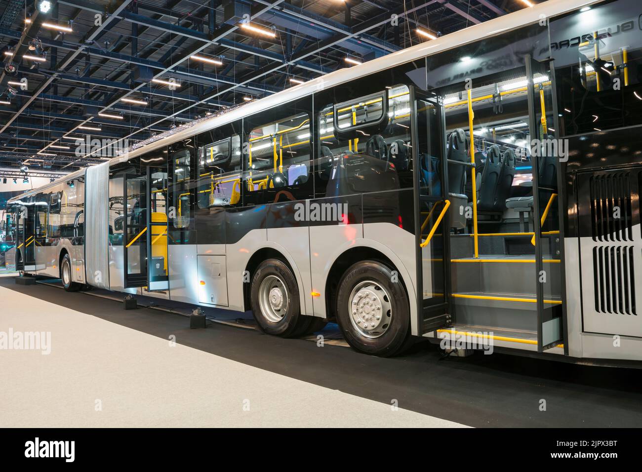 Vehicle Caio Millennium V super articulated bus on display at the LAT ...