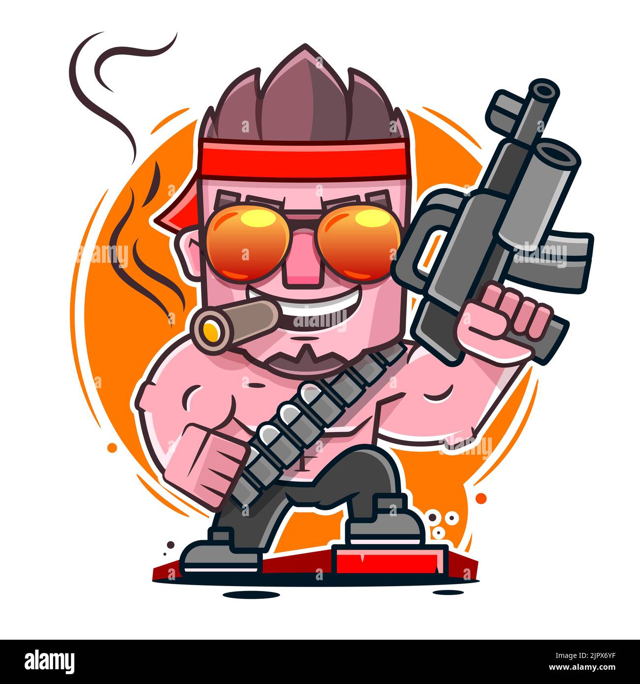 Cute style Ukrainian soldier running cartoon illustration Modern ...