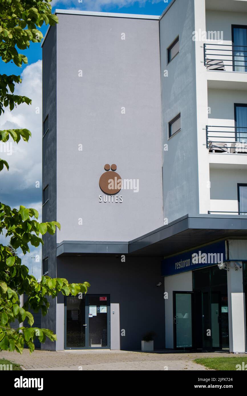 Entrance to "Ö Suites" accommodation apartments. "Ö Suites" is a ...