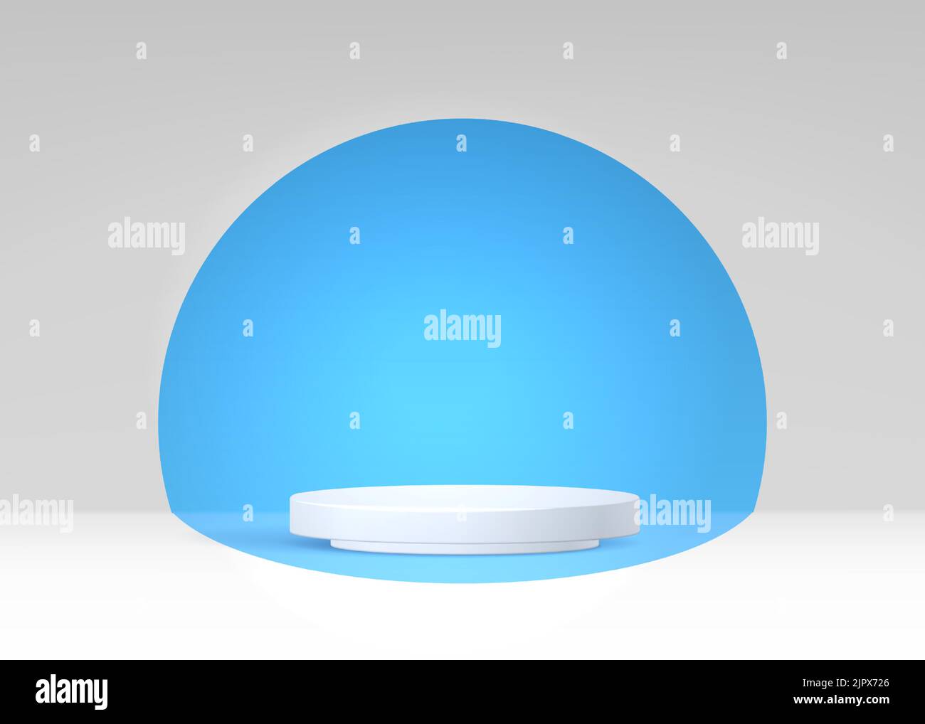 Podium platform realistic vector 3d render on white background wit ...