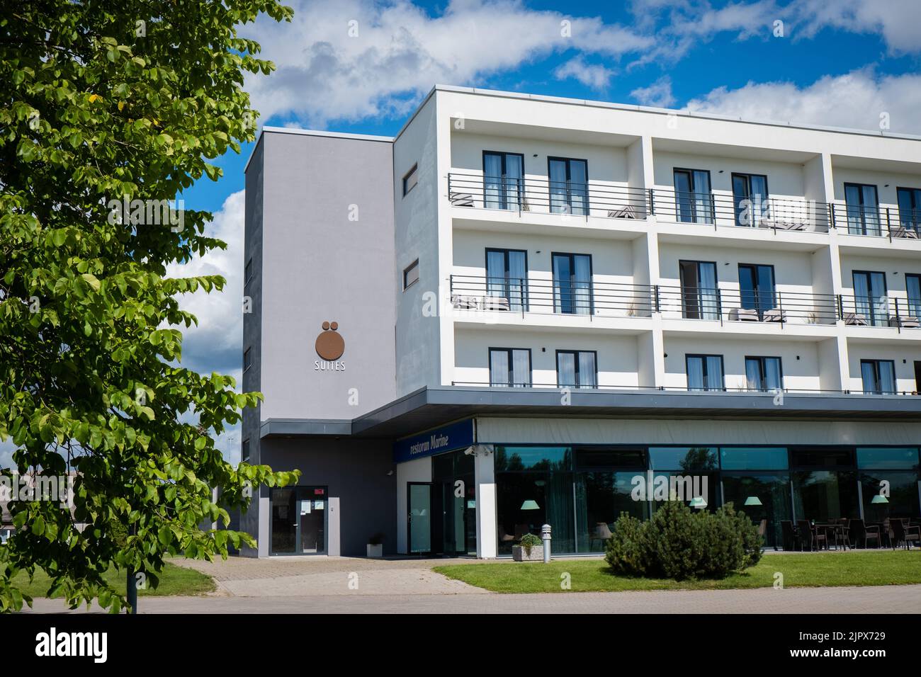 Entrance to "Ö Suites" accommodation apartments. "Ö Suites" is a ...