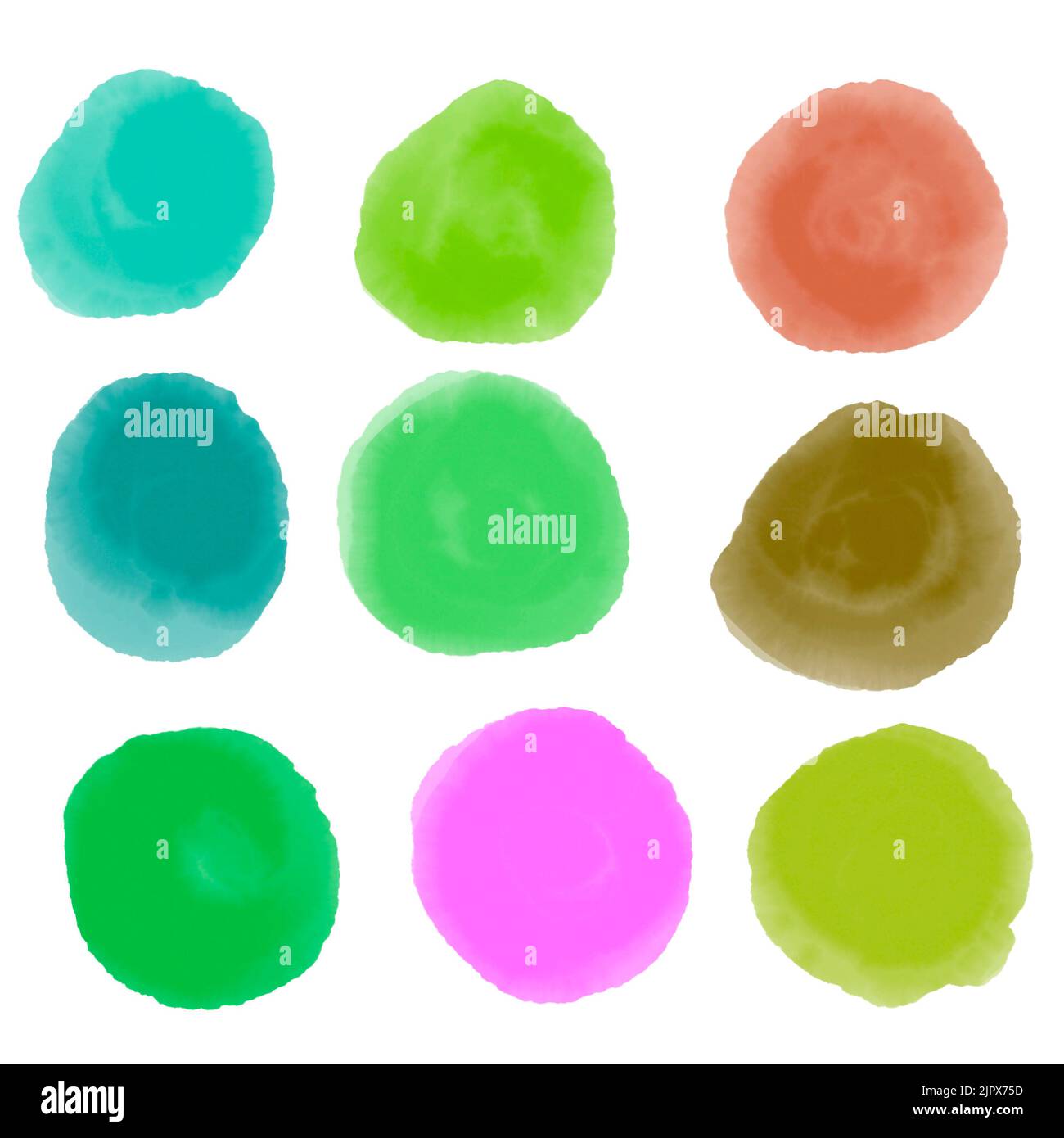 Watercolor set circle spots for fabrics and clothes print and ...