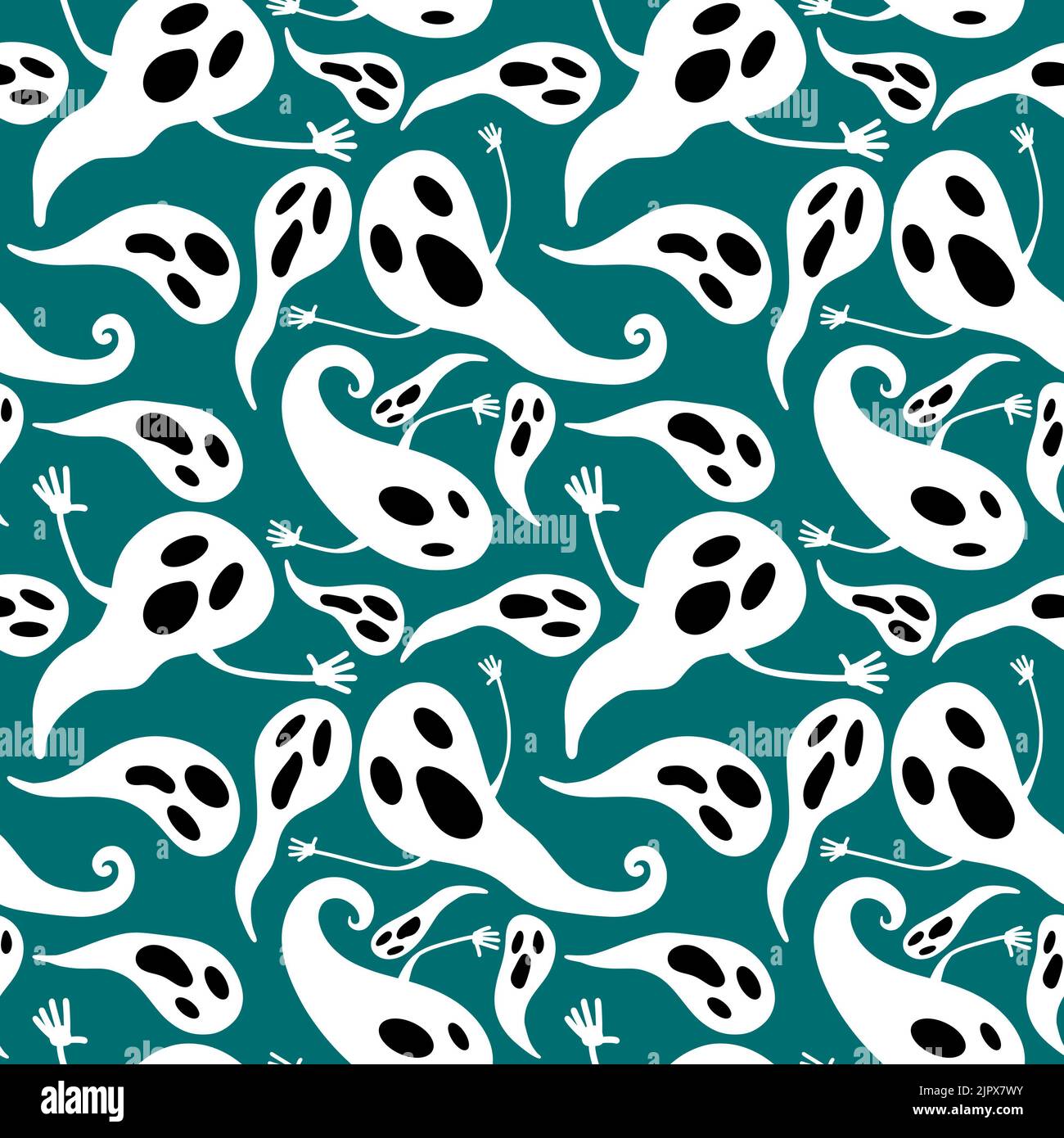 Autumn Halloween seamless cartoon ghost pattern for fabrics and ...