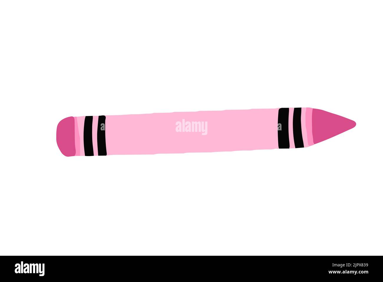 Vector Pink wax pencil drawn in watercolor for study Stock Vector Image ...