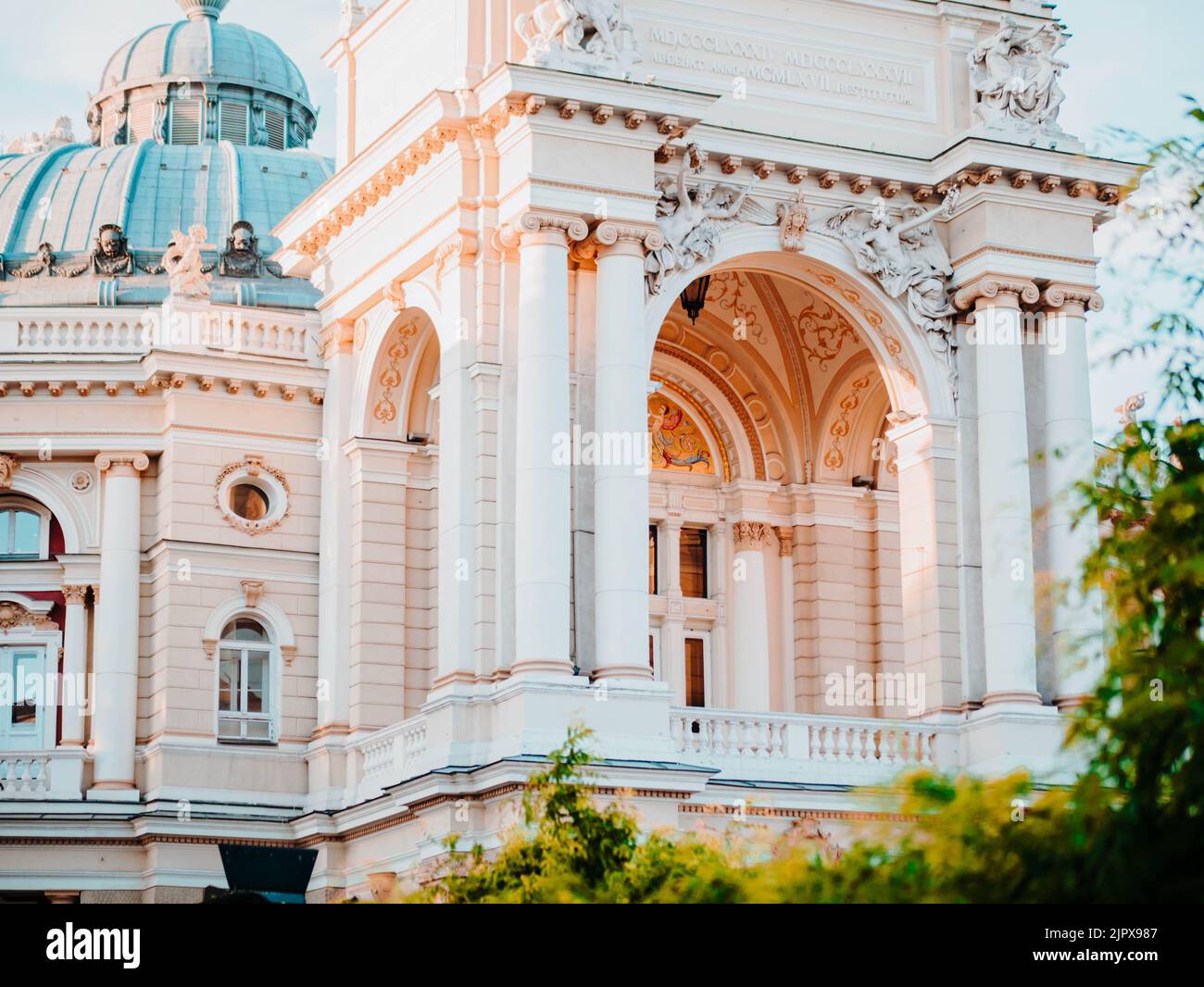 Odessa, Ukraine. Opera house architecture details. Beautiful theater in ...