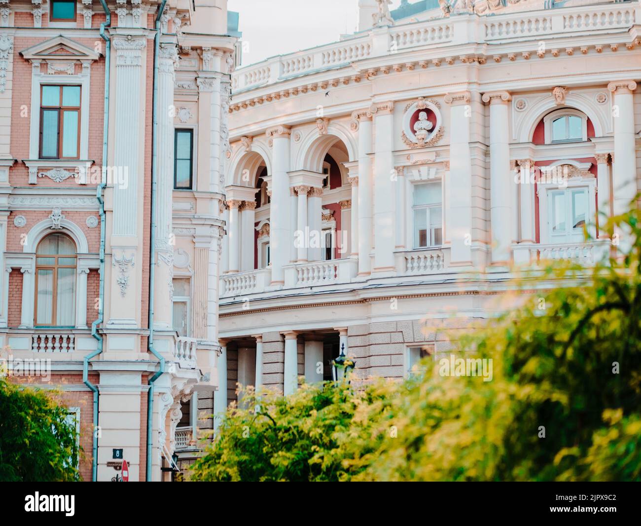 Odessa, Ukraine. Opera house architecture details. Beautiful theater in ...