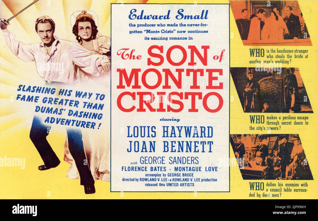 LOUIS HAYWARD JOAN BENNETT and GEORGE SANDERS in THE SON OF MONTE ...