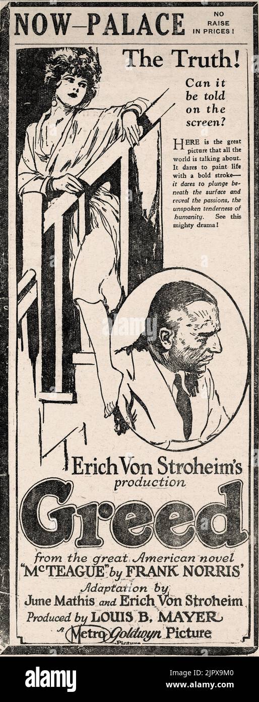 Original Movie Poster Greed 1924