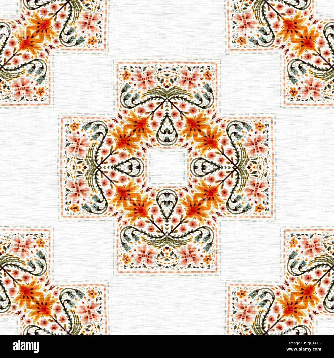 Boho botanical cottage core seamless pattern. Trendy decorative ...