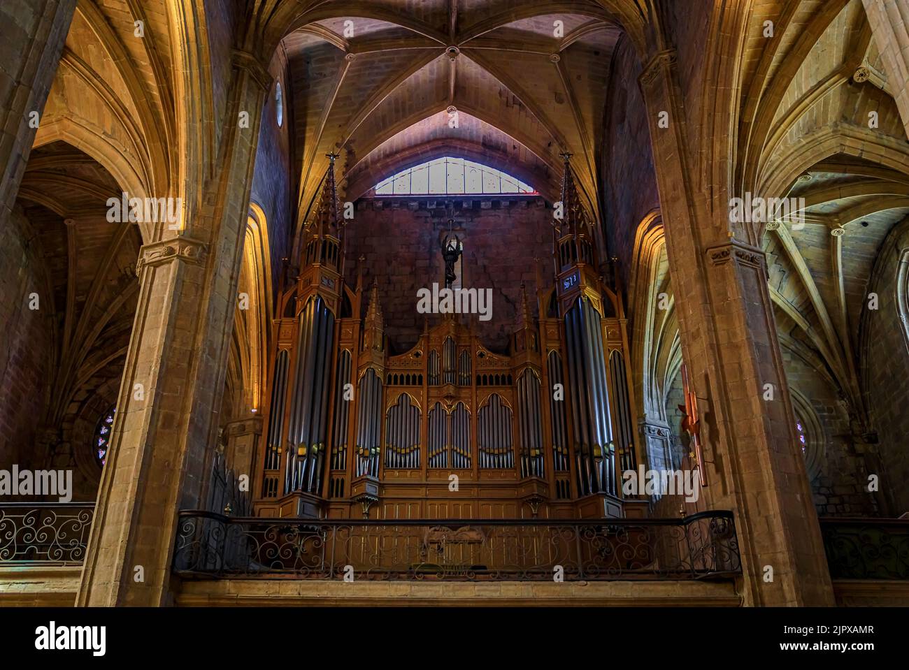San Sebastian, Spain - June 26 2021: Vaulted interior and 19th century ...