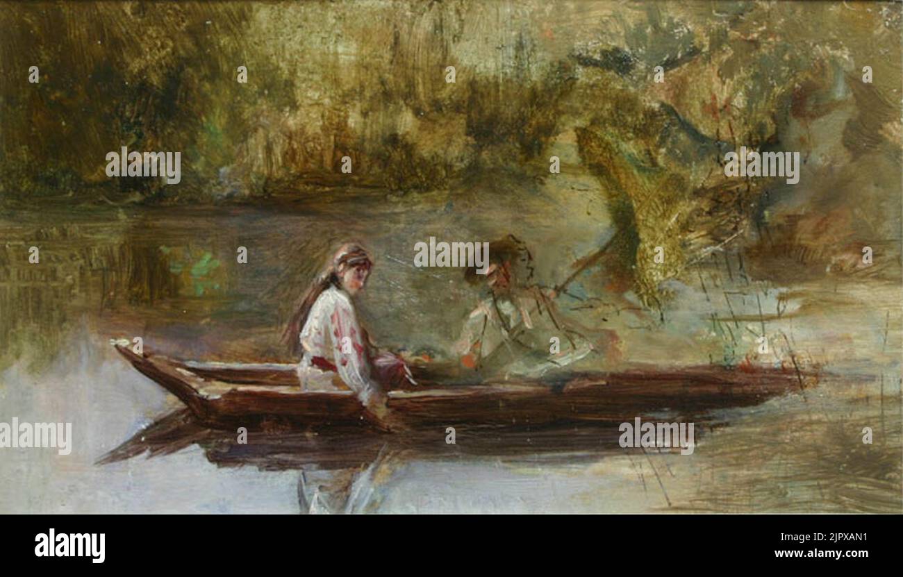 Theodor Aman - Cu barca Stock Photo - Alamy