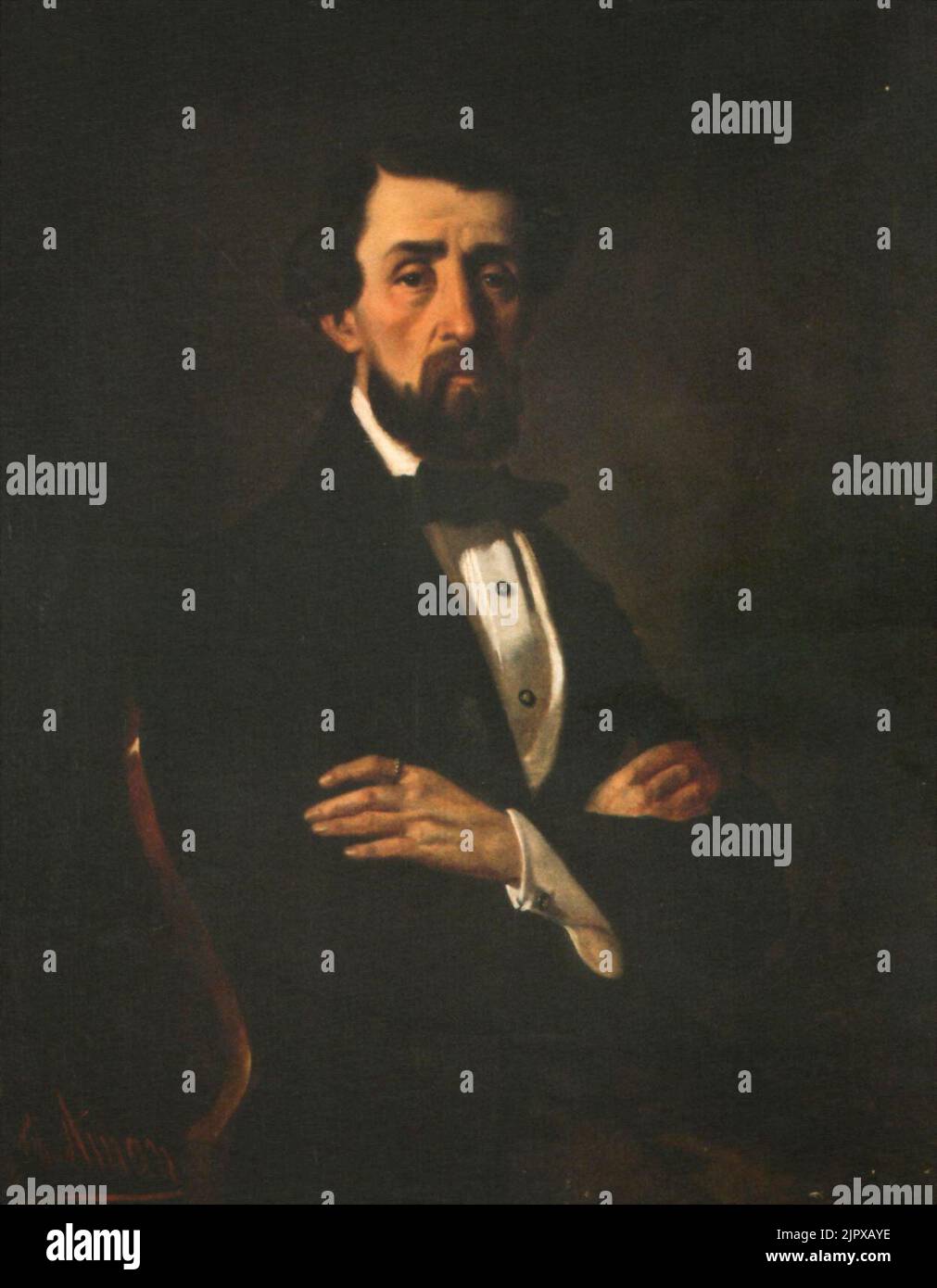 Theodor Aman - Portret de bărbat Stock Photo - Alamy