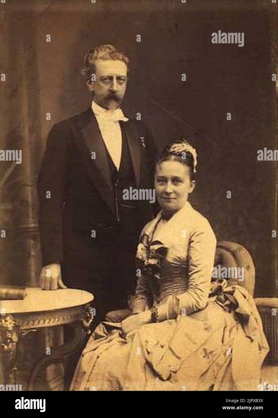 Theodor Bernhard Sick and wife 1889 by Georg E. Hansen Stock Photo - Alamy
