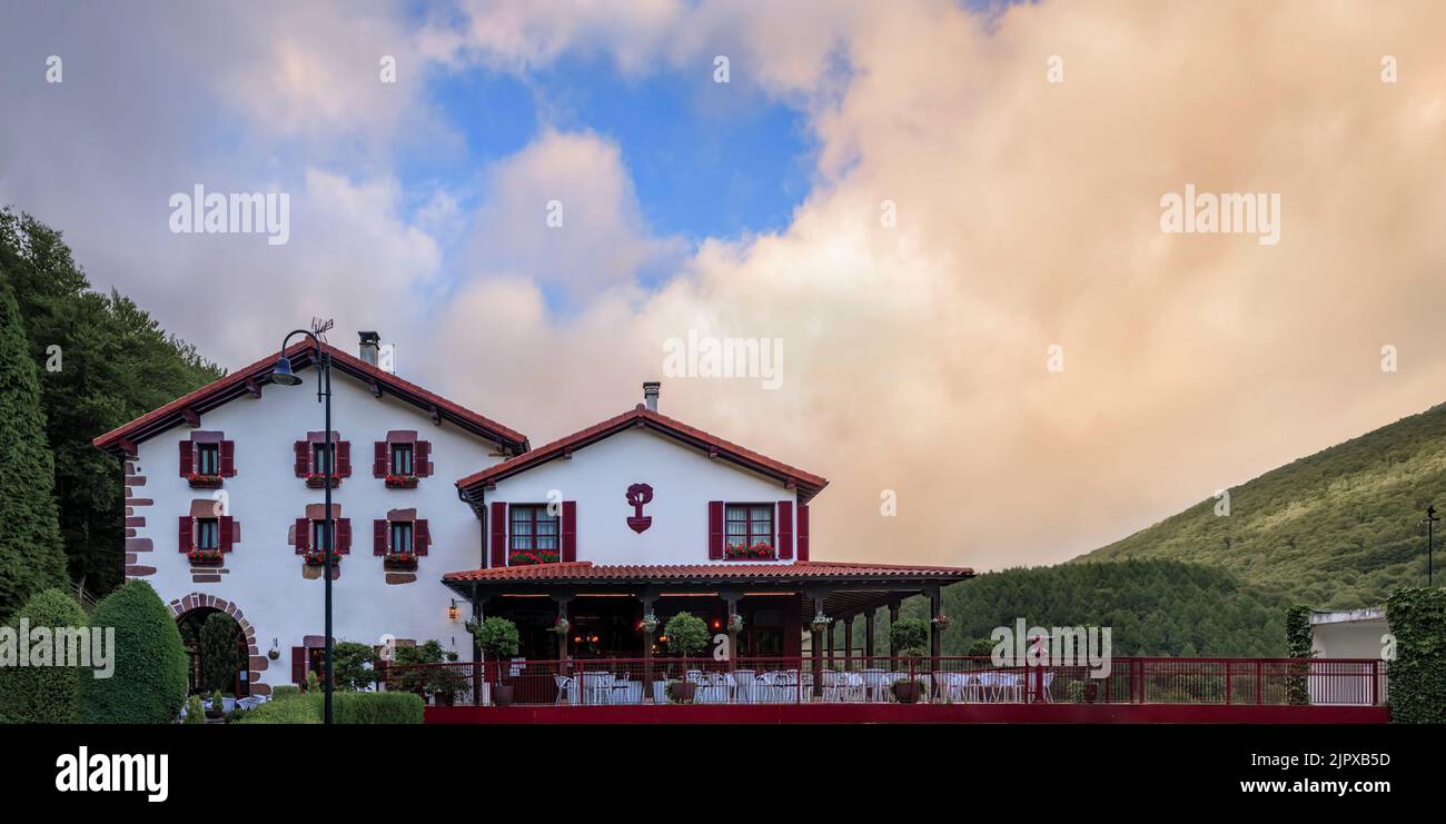 Quaint local restaurant in a typical Basque house set amongst the trees ...