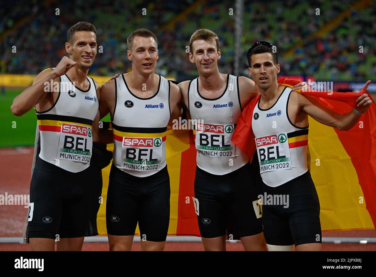 The Belgian Tordanos 4x400m relay team the final of the men's 4x400m ...