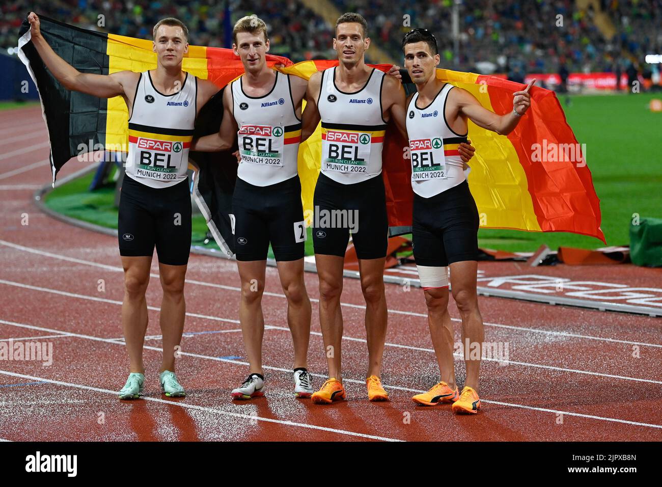 The Belgian Tordanos 4x400m relay team the final of the men's 4x400m ...