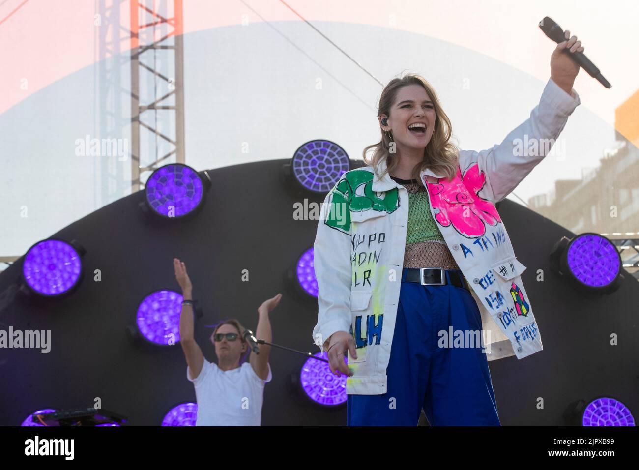 Regi Penxten and Singer Lotte pictured during the Zomerhit music event ...