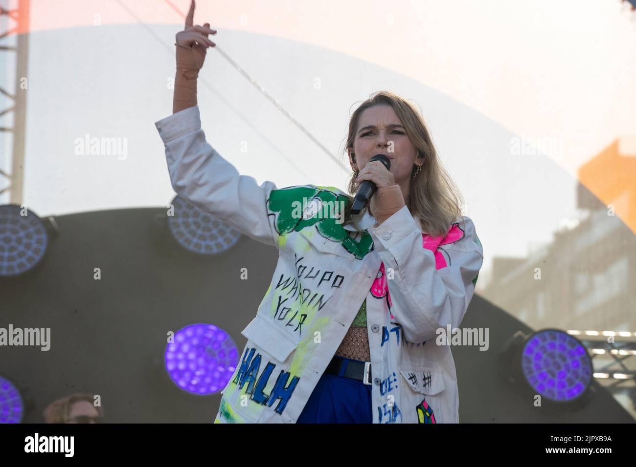 Singer Lotte pictured during the Zomerhit music event of Radio 2, the ...