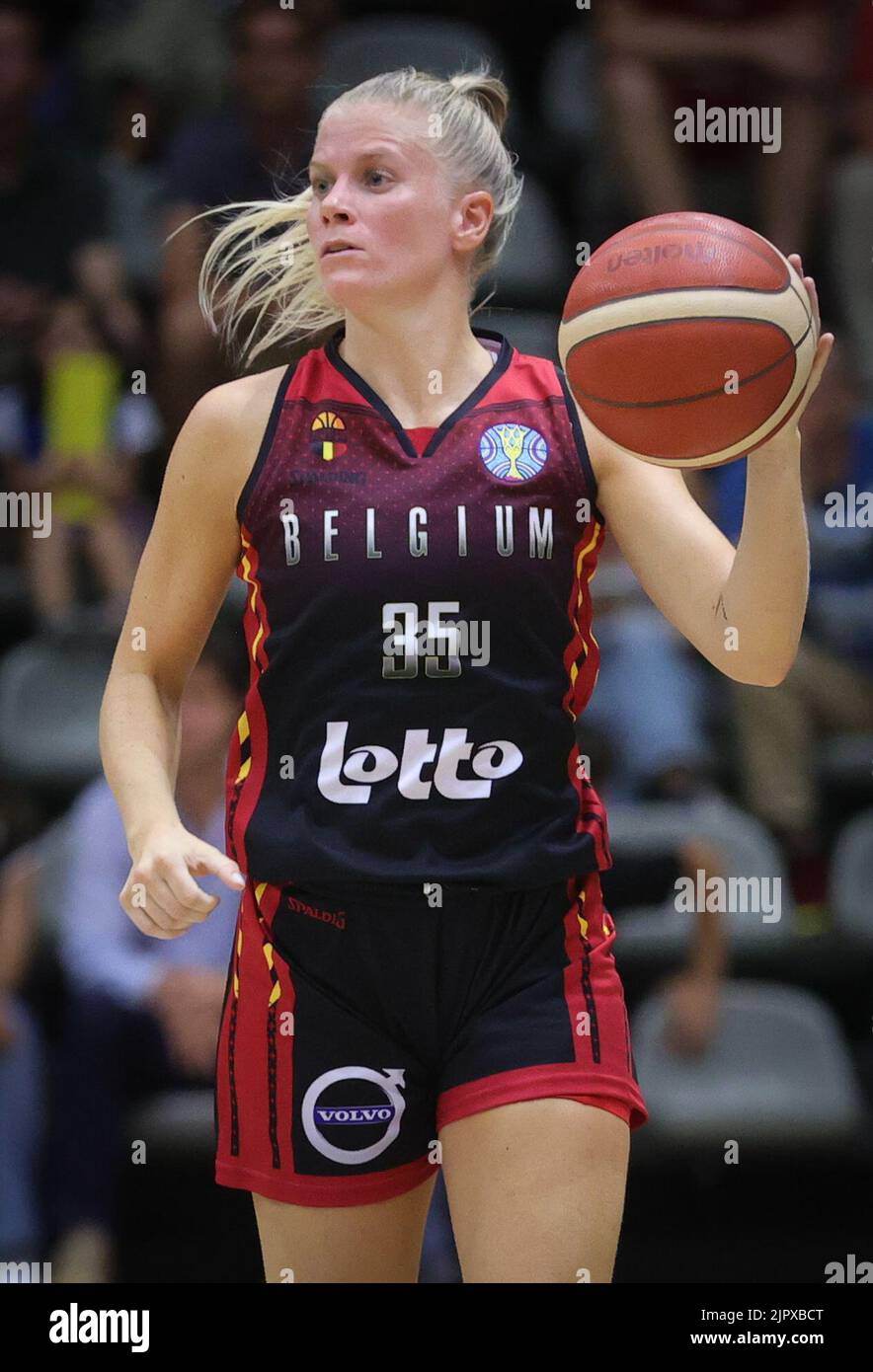 Belgiums Julie Vanloo Pictured In Action During A Friendly Basketball Game Between Belgian