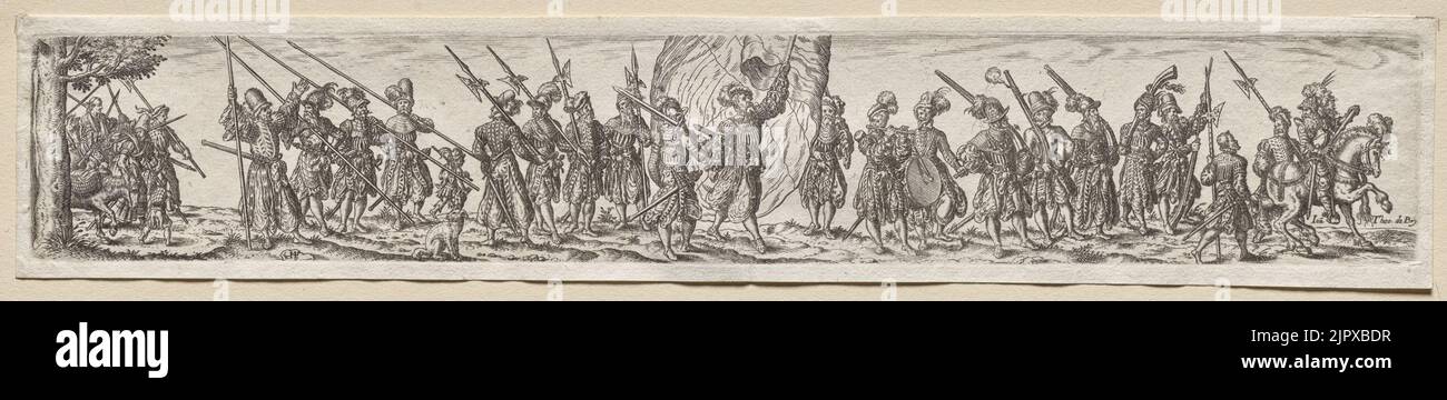 Theodor de Bry (Flemish, 1528-1598) - Soldiers on the March Stock Photo ...