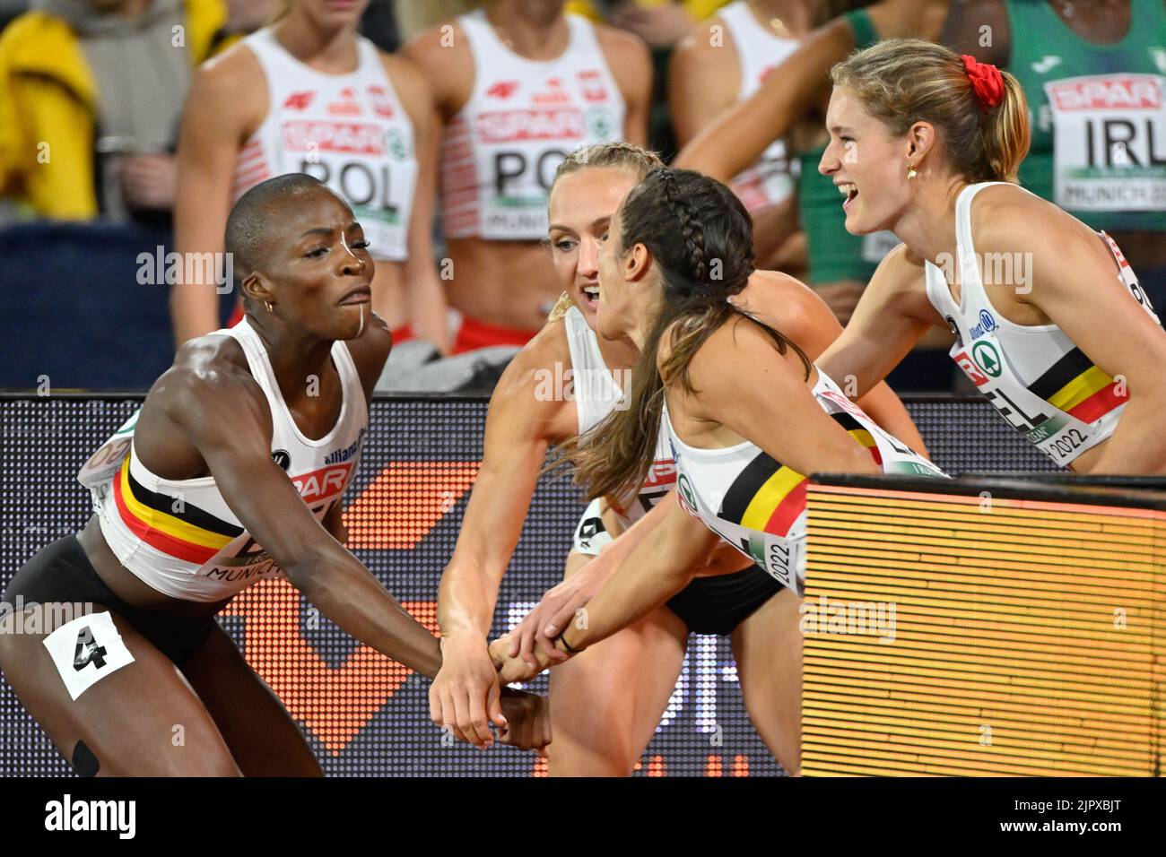 The Belgian Cheetahs 4x400m relay team pictured before the finals of ...
